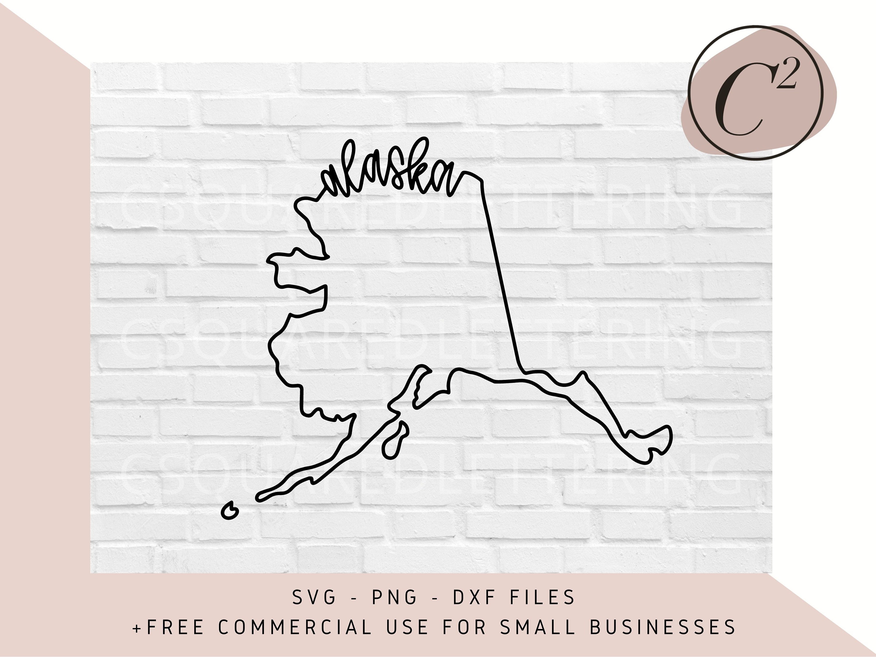 Alaska SVG Hand Lettered SVG Alaska Svg Alaska Outline Svg | Etsy