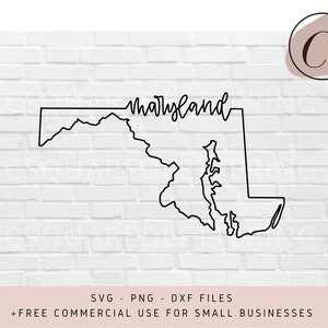 Maryland SVG Hand Lettered SVG Maryland Svg Maryland - Etsy
