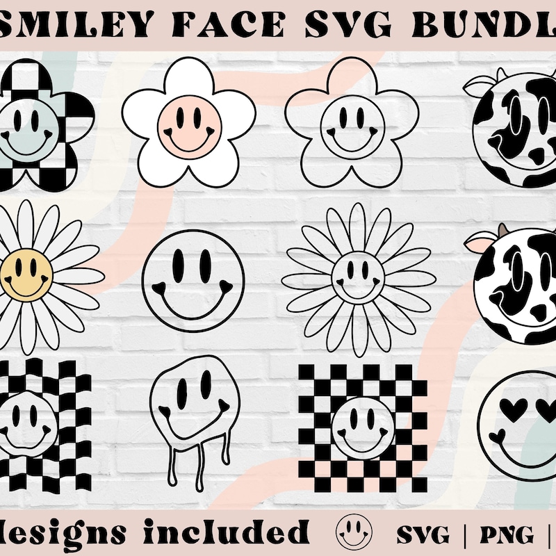 Smiley Face Svg - Etsy