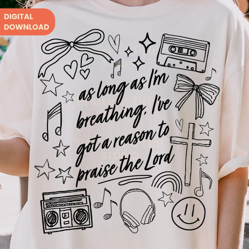 Praise the Lord PNG, Trendy Faith Png, Christian Doodle Graphic ...