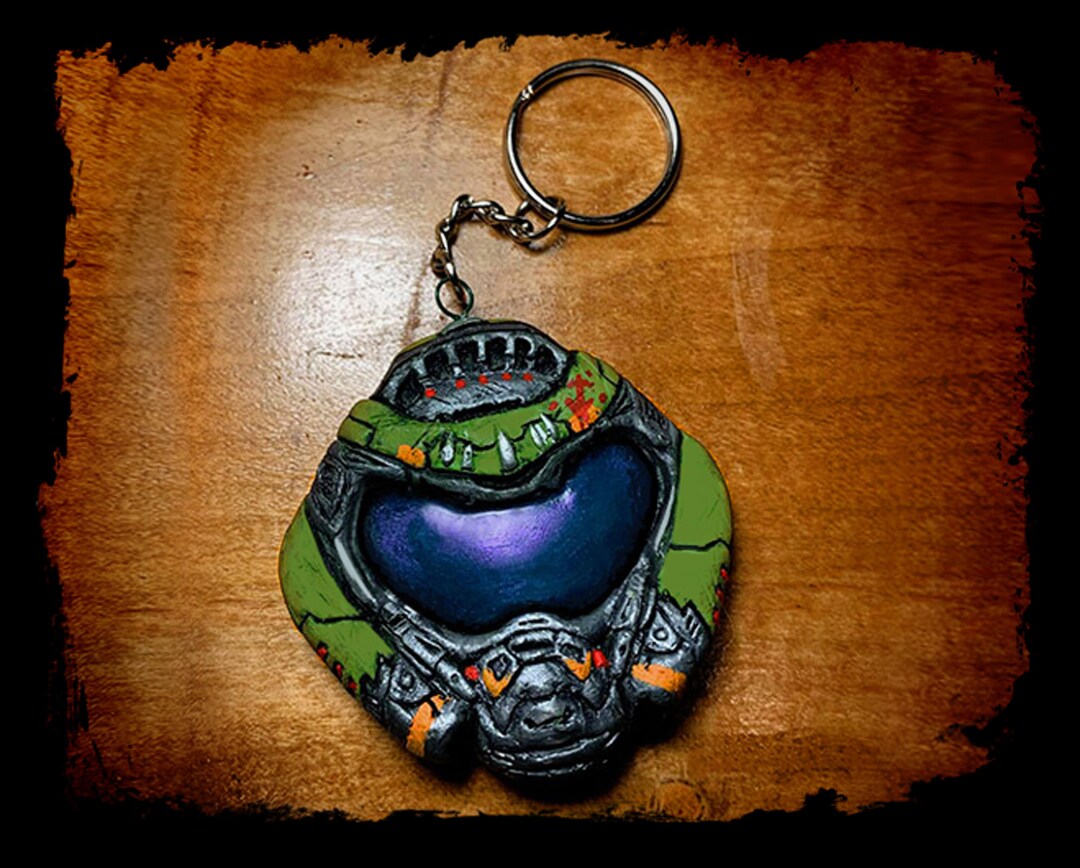 Doom Slayer Keychain for Gamers - Doom Eternal - Videogame - Doom Guy ...