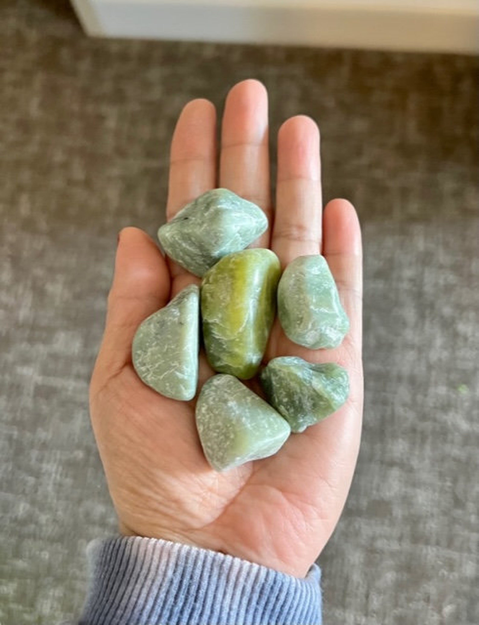 Polished Green Jade Pebbles 1lb Unique Smooth Pebbles | Etsy