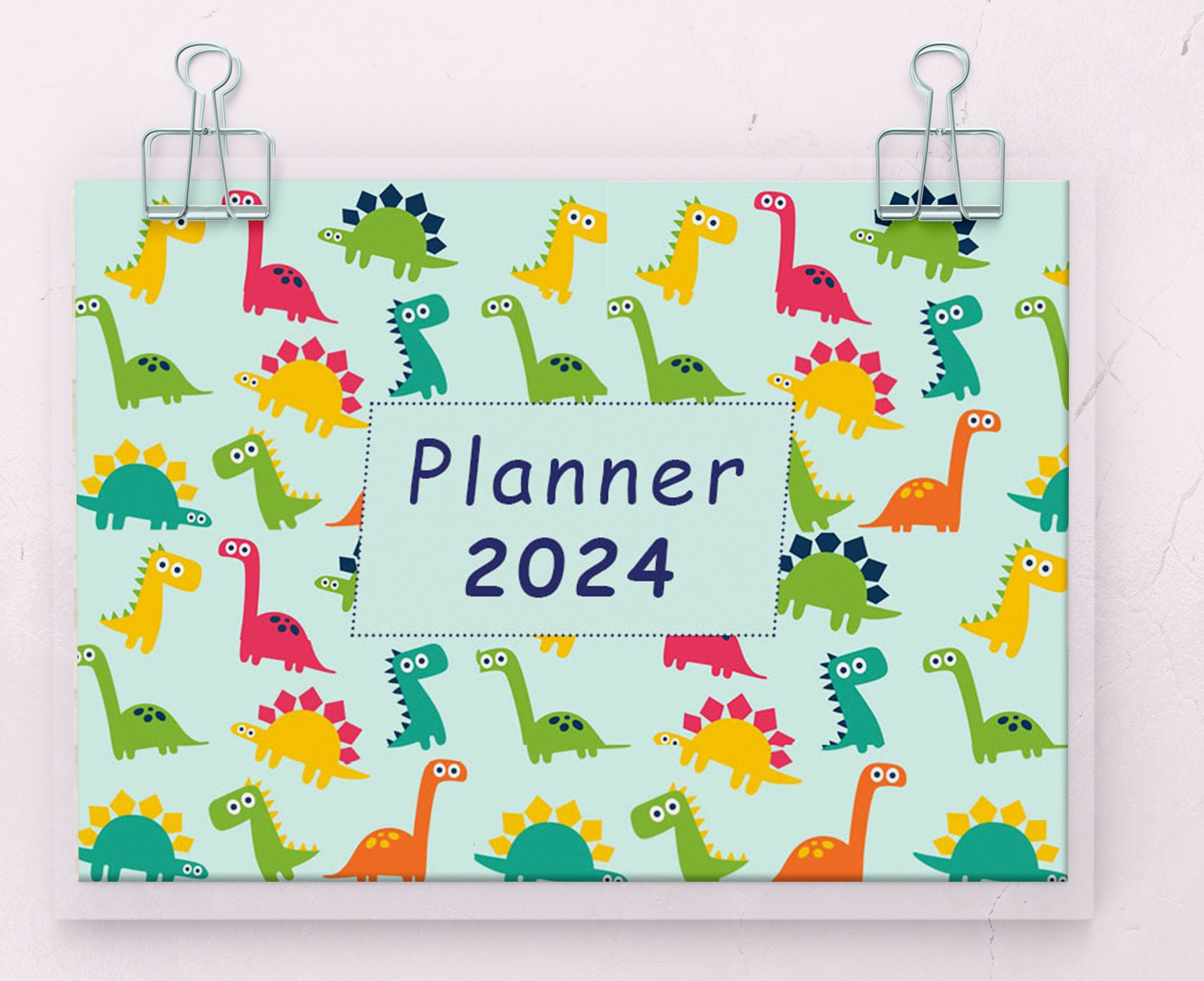 WALL CALENDAR 2024 DINOSAUR A3 Printable Instant Download Montly ...