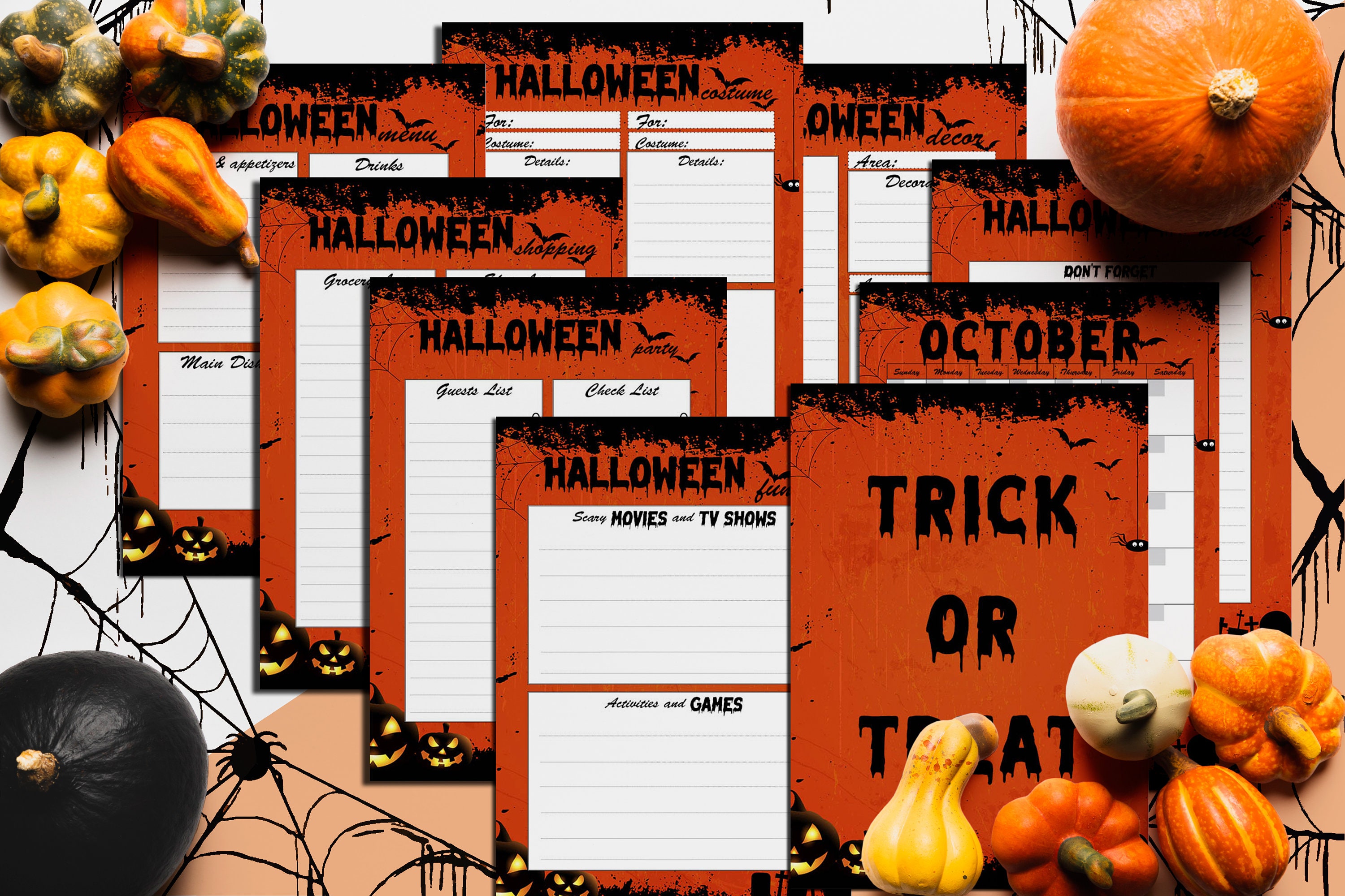 HALLOWEEN PLANNER SET Printable, October Holiday, Printable Party ...