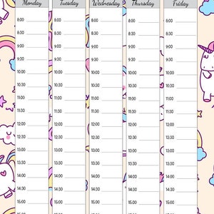 STUDENT PLANNER PRINTABLE Bundle With 5 Planner Pages Unicorn Theme ...