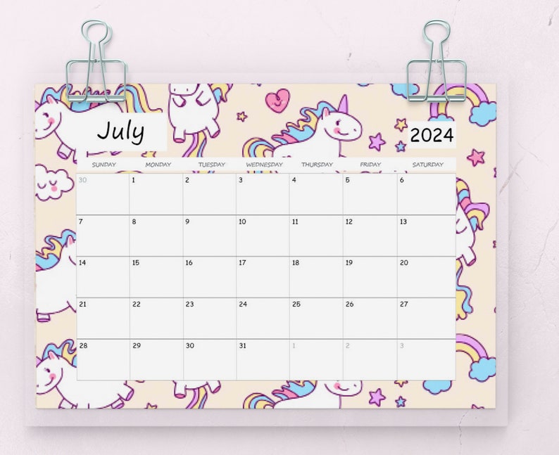 UNICORN SEMESTER PLANNER 23-24 Printable Instant Download Montly ...