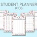 STUDENT PLANNER PRINTABLE Bundle With 5 Planner Pages Unicorn Theme ...