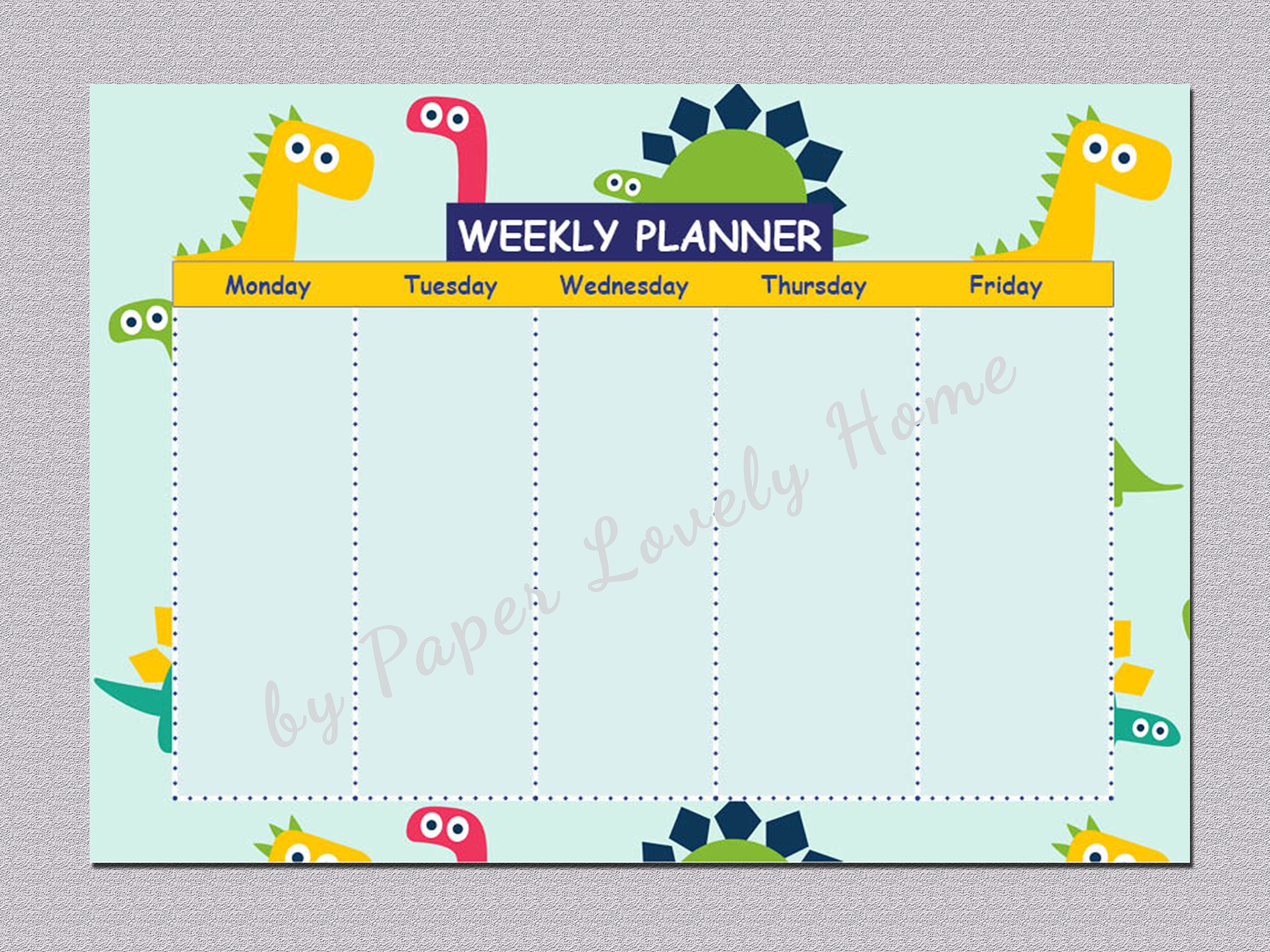 KIDS DAILY SCHEDULE Dinosaur Printable for instant download | Etsy