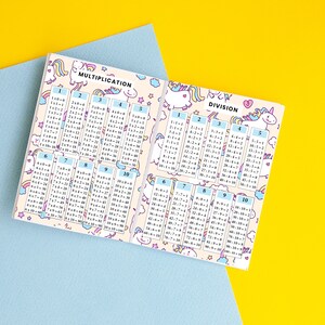 MULTIPLICATION & DIVISION TABLE Chart Unicorn Printable With Flash ...