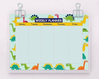 KIDS DAILY SCHEDULE Animals Printable for Instant Download Horizontal ...