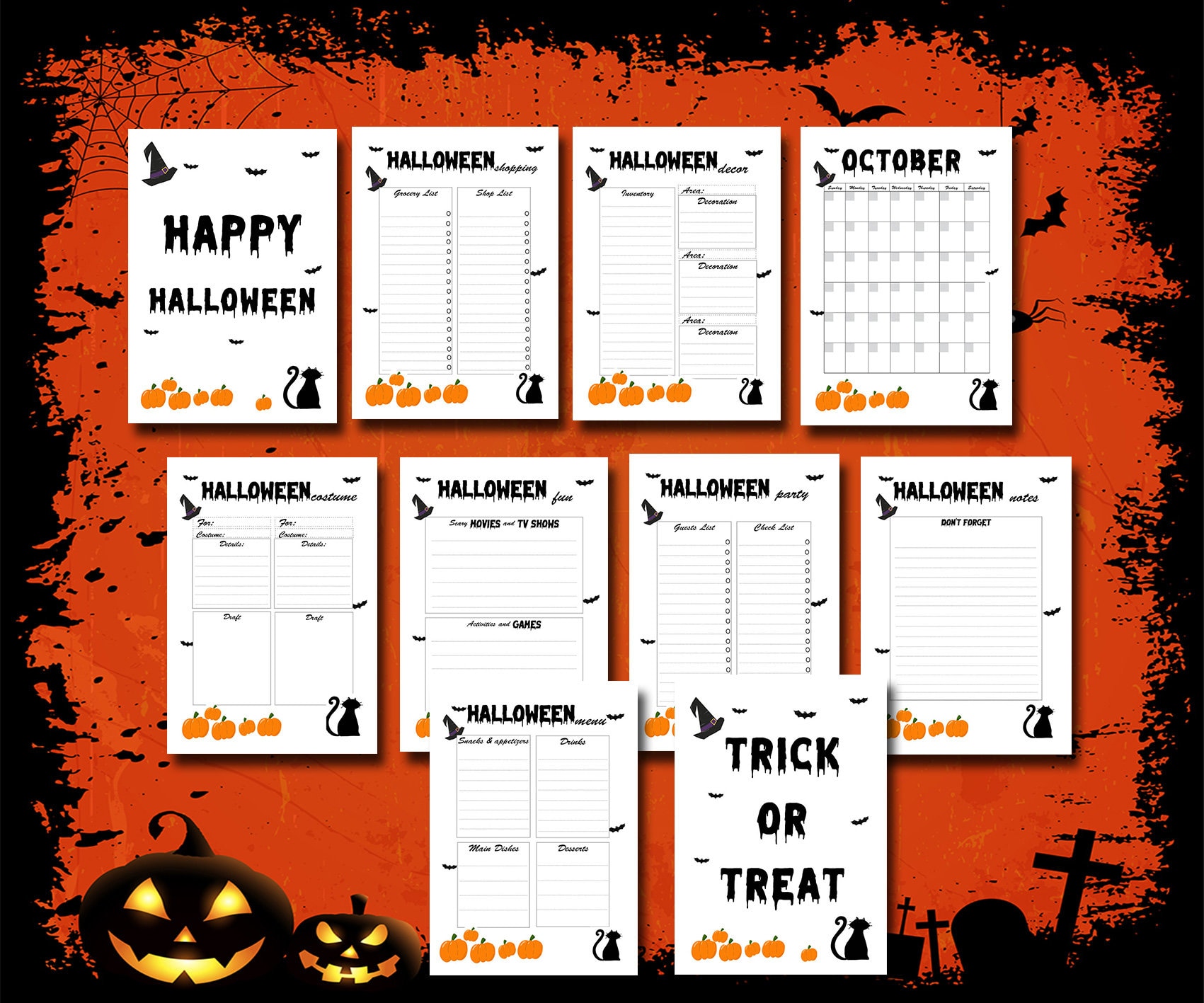 HALLOWEEN PRINTABLE PARTY Organizer, Halloween Printable Planner ...