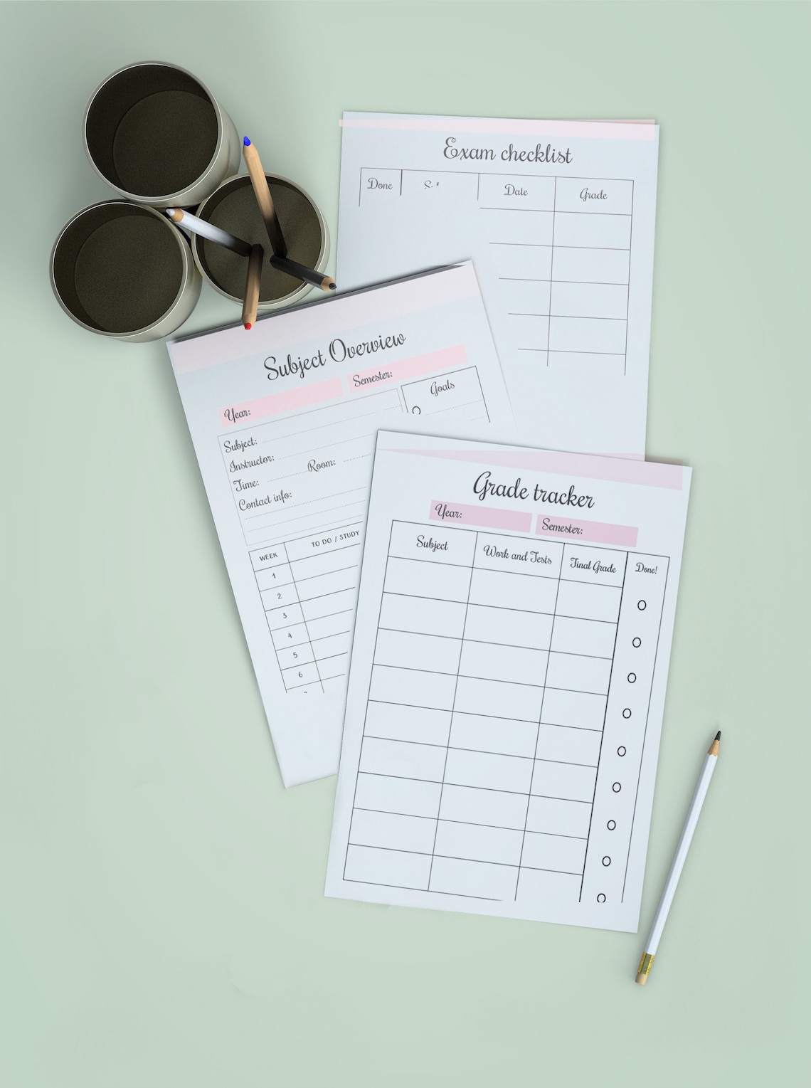 PRINTABLE STUDENT PLANNER Pack, School and College Student Organizer ...