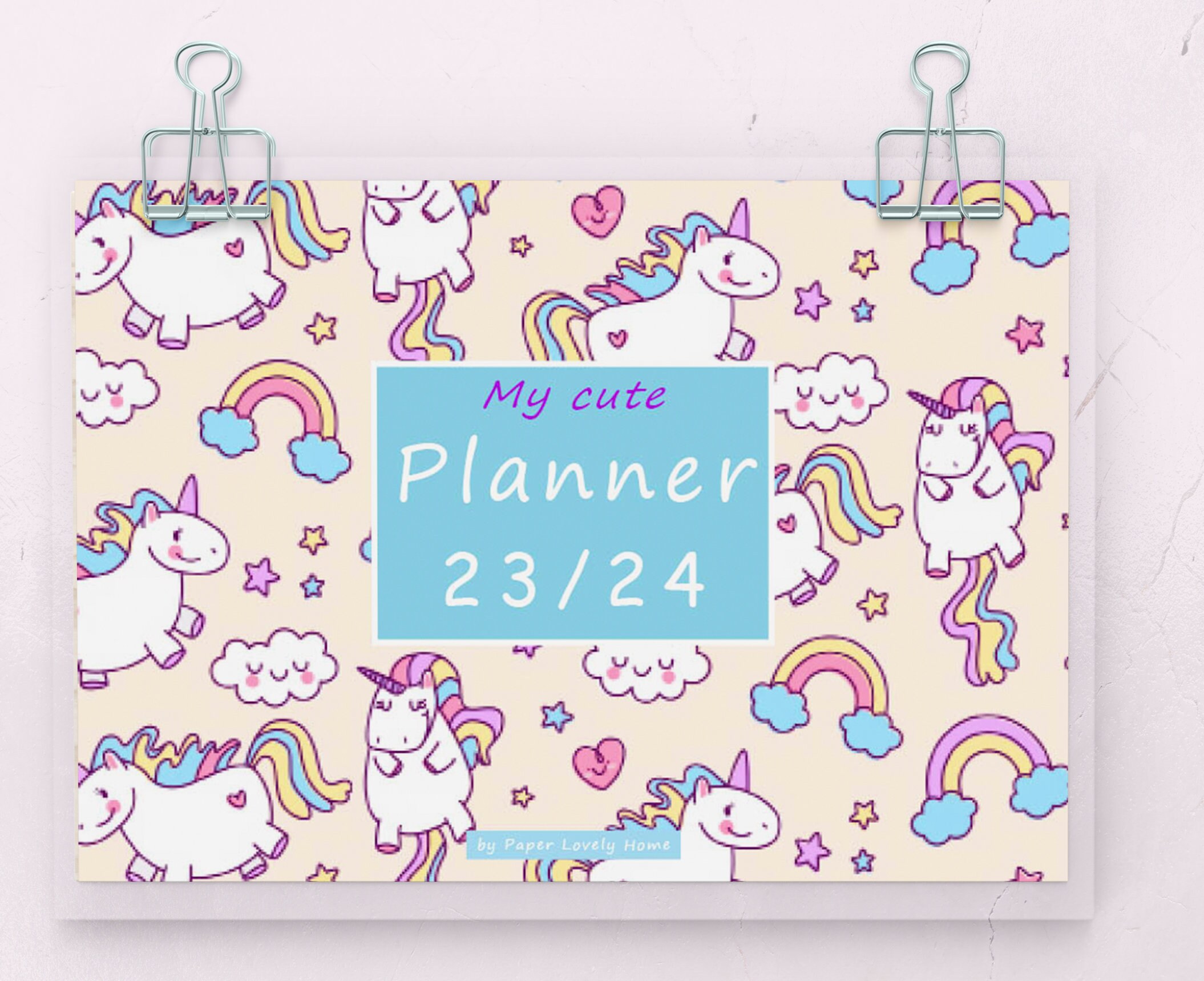 UNICORN SEMESTER PLANNER 23-24 Printable Instant Download Montly ...