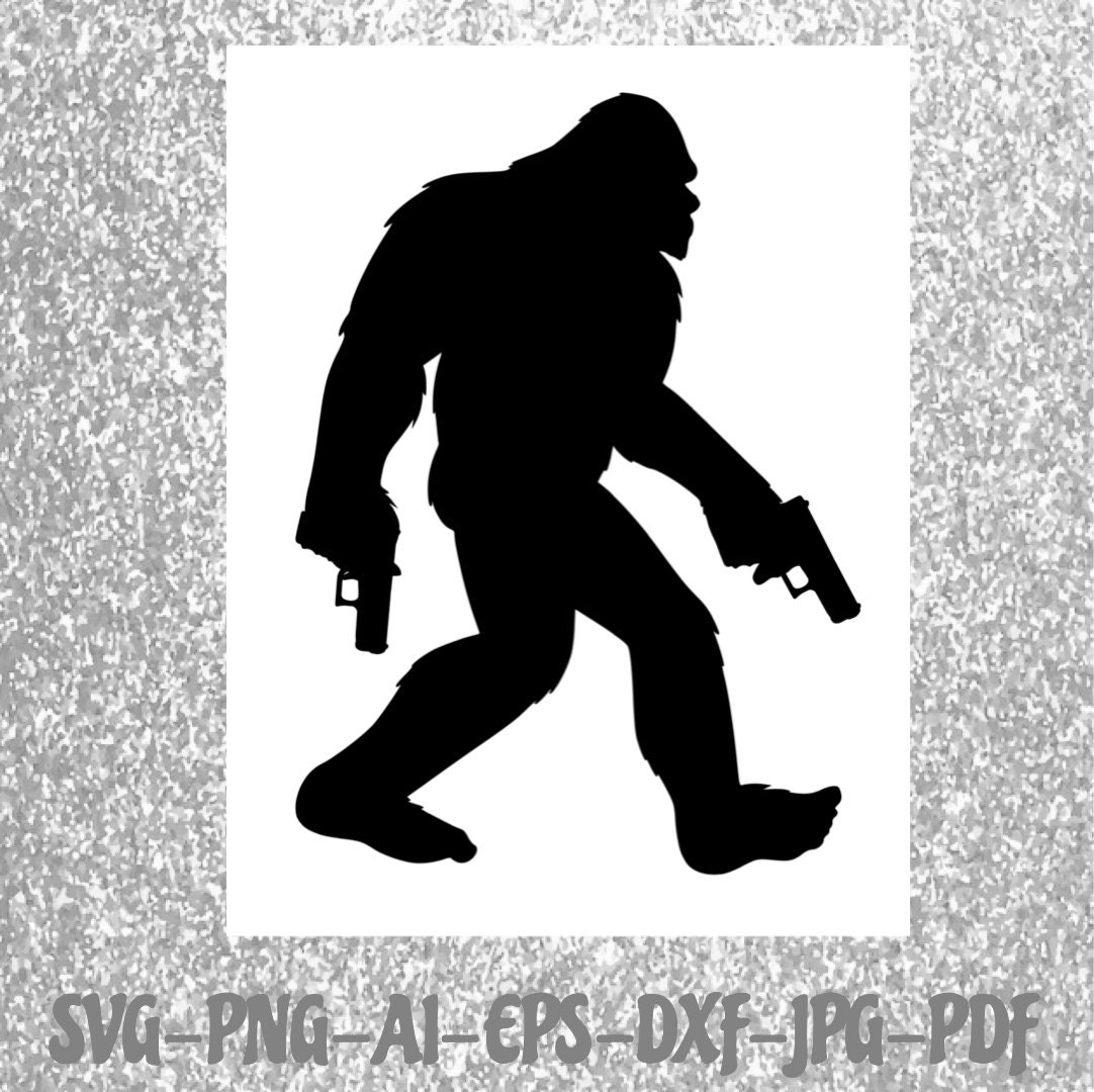 Bigfoot Svg Pistol PNG Gun Svg Cricut Cameo Silhouette Vinyl | Etsy