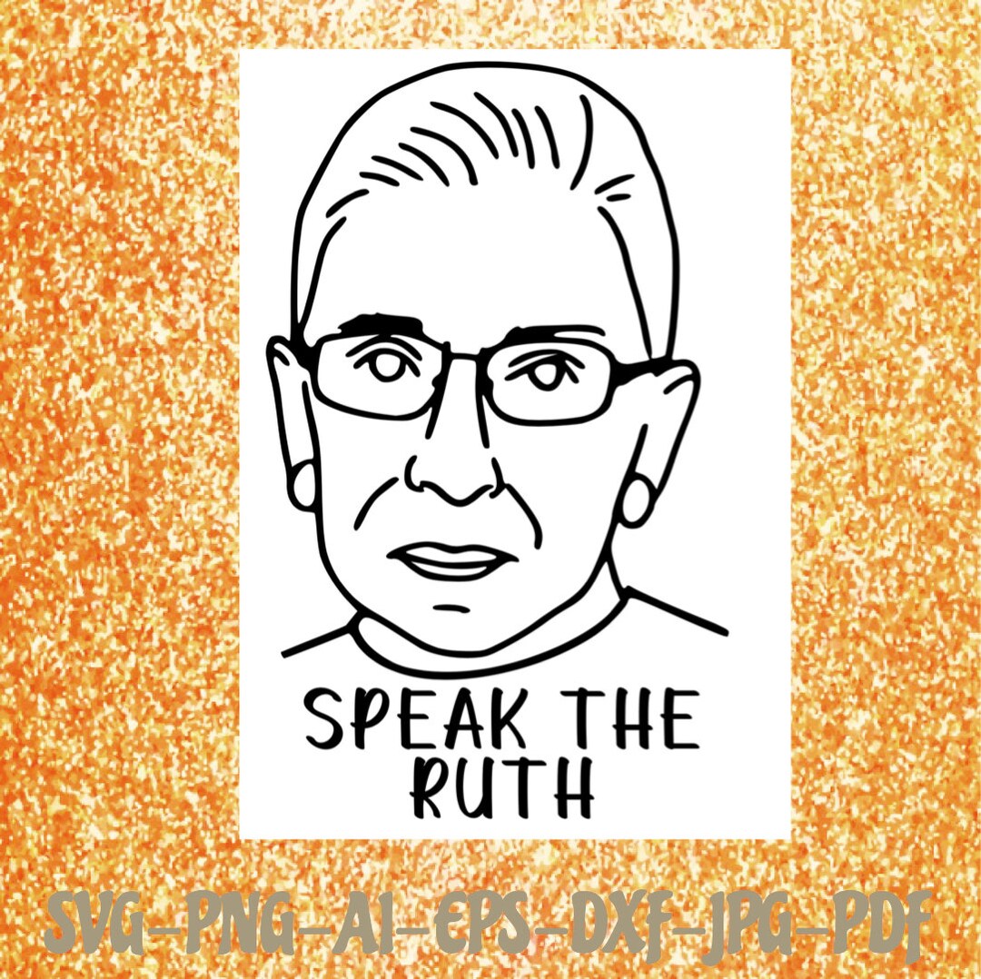 RBG SVG Ruth Bader Ginsburg Profile Png Cut File Bundle Cricut ...