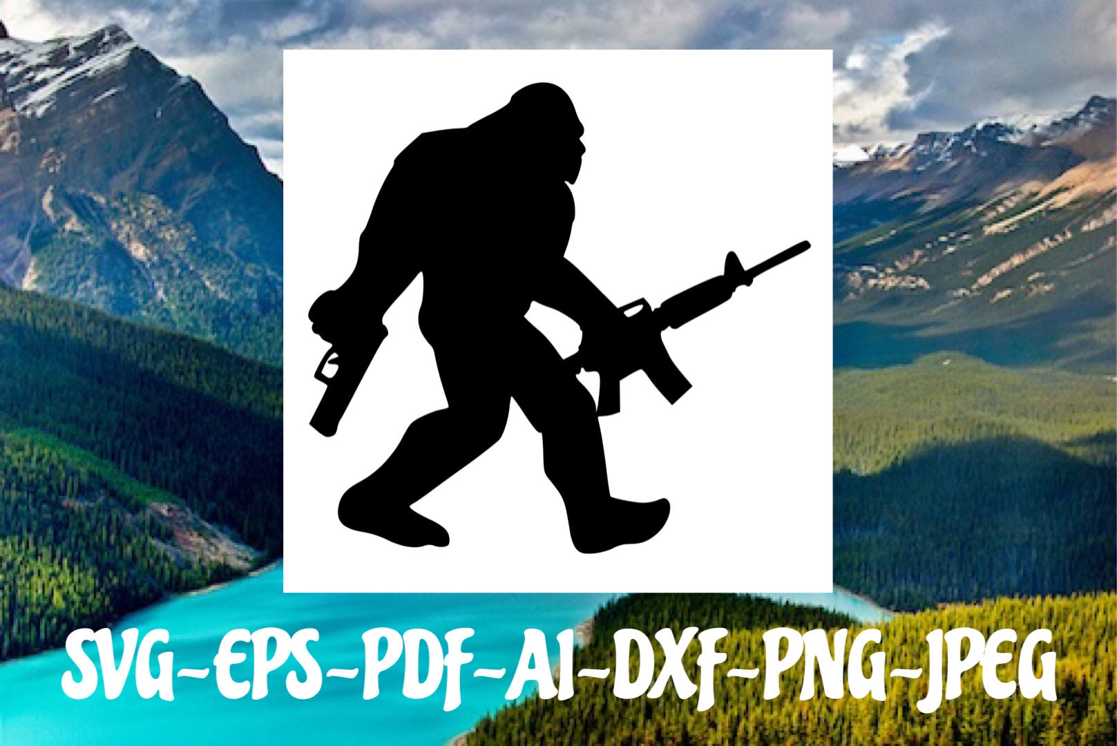 Bigfoot Svg File AR PNG Pistol Svg Cricut Cameo Silhouette Vinyl Decal ...