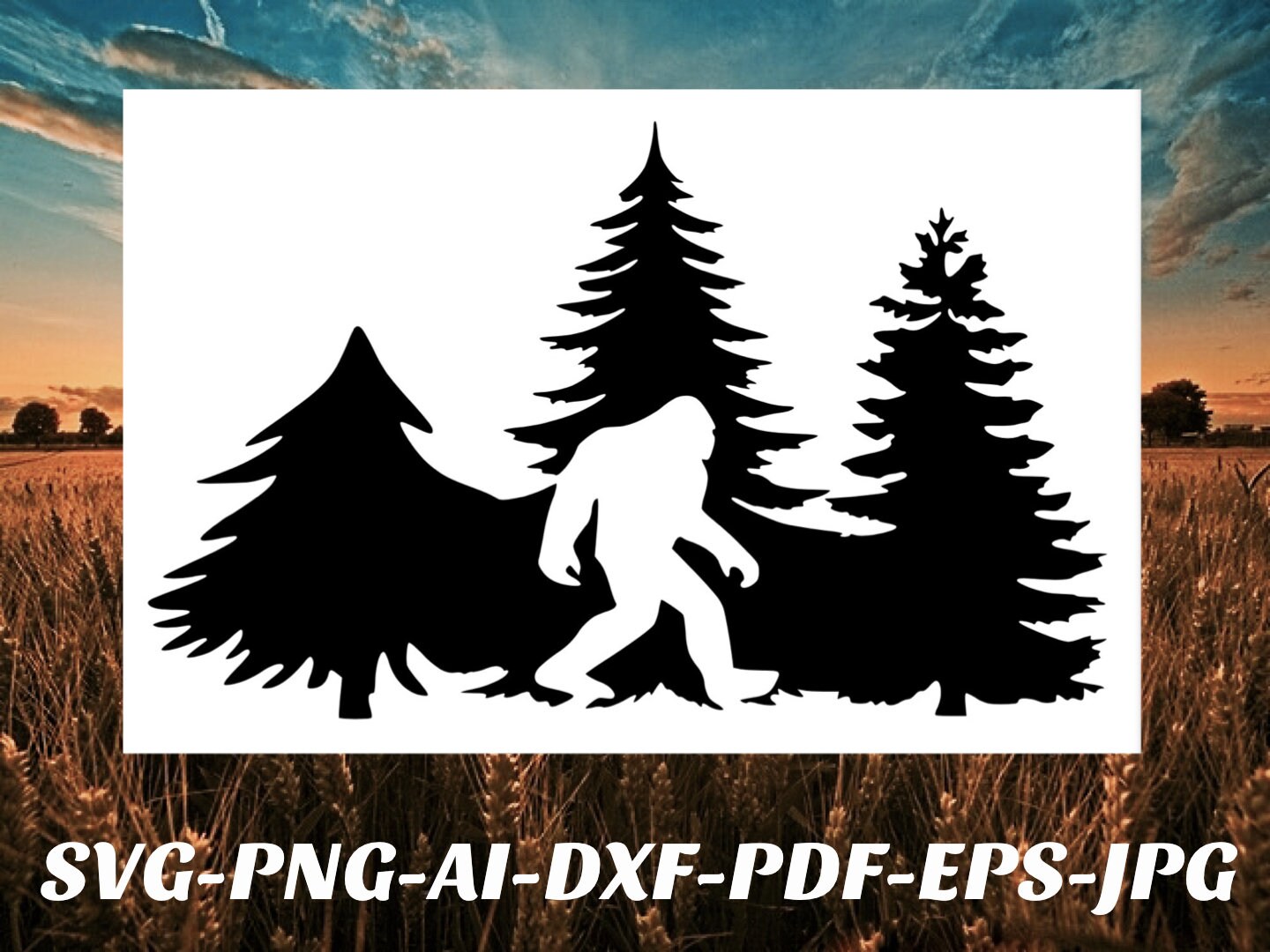 Bigfoot Forest trees SVG PNG cut file bundle for Cricut Cameo - Etsy España