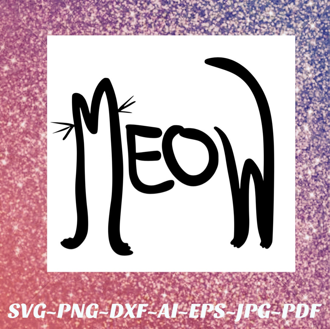 Cat SVG Meow Cut File Bundle for Cricut Cameo Silhouette Png | Etsy
