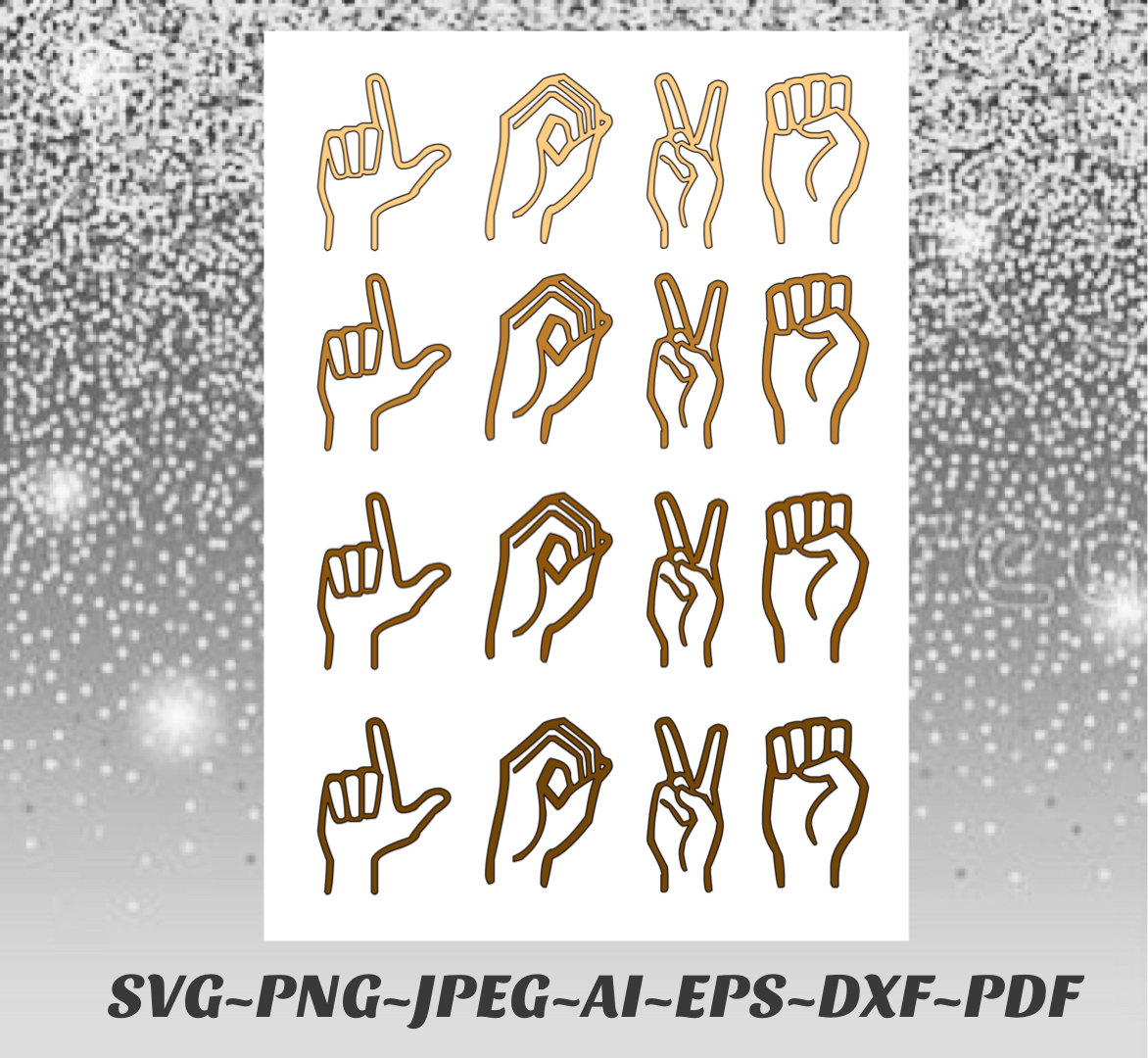 Love Svg Sign Language Png Cricut Cameo Silhouette Vinyl - Etsy