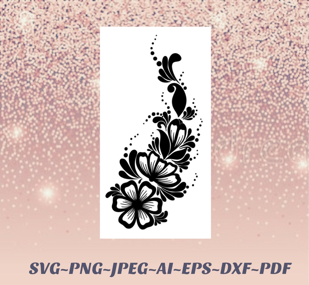 Flower SVG File Floral Png File Cricut Cameo Silhouette Vinyl Car Decal ...