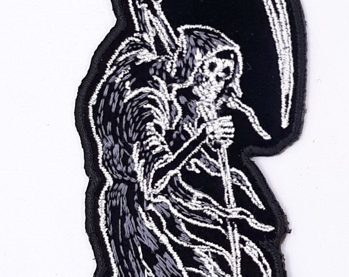 Grim Reaper With Scythe Iron on Embroidered Patch 5 3/8" X 2" - Etsy