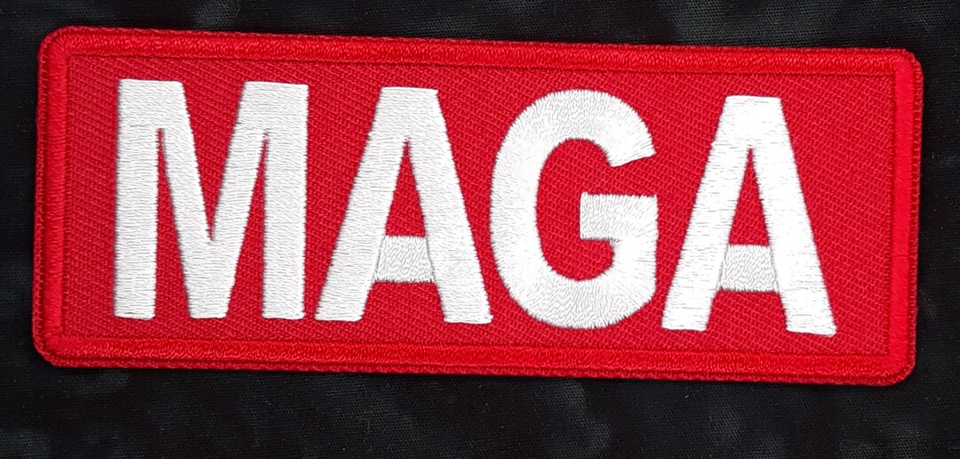 MAGA Red & White Logo Iron on Sew on Embroidered Patch 4" X 1 1/2 " - Etsy