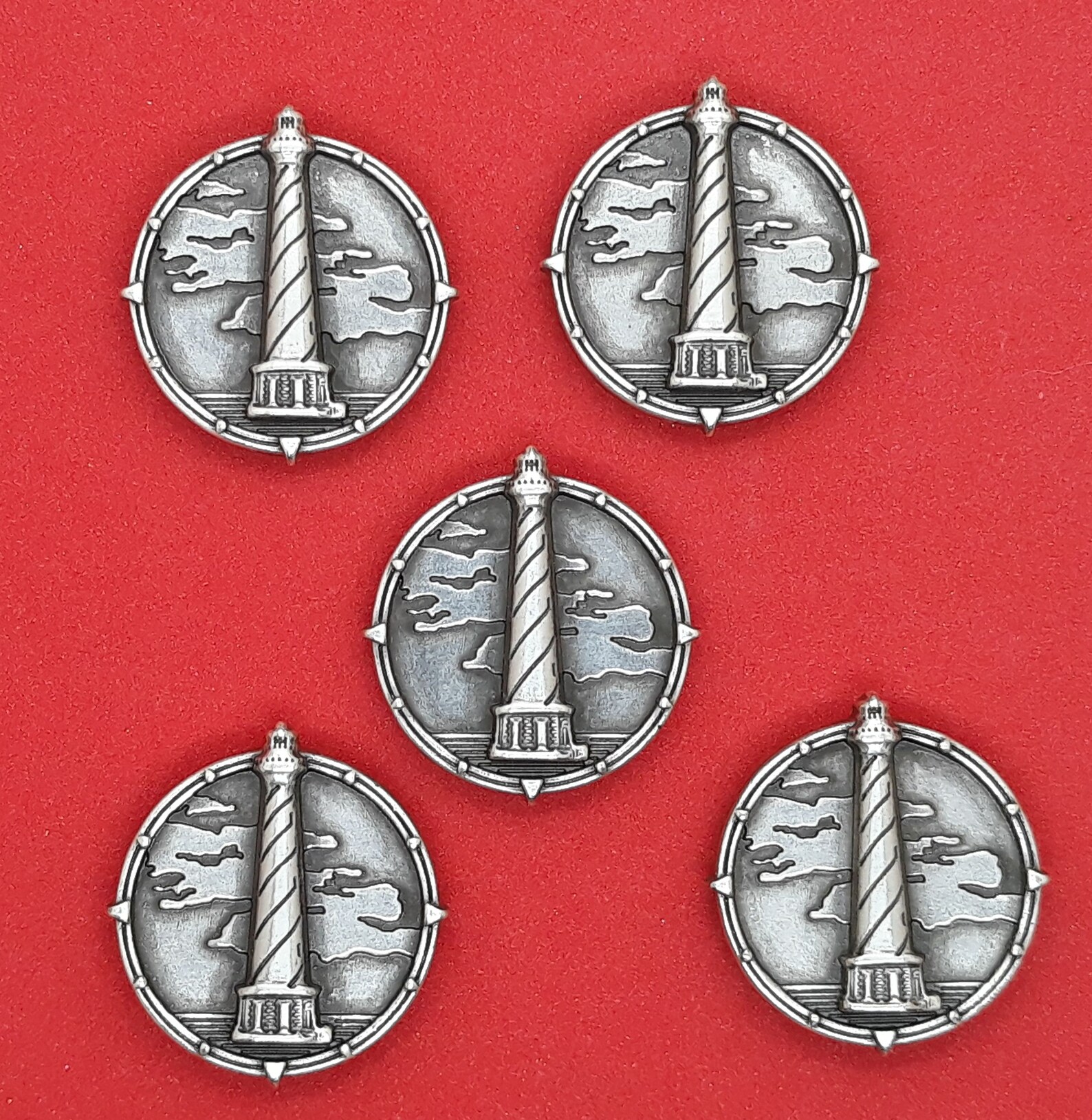 Lighthouse Seaside Conchos / Concho 5 Count With Mounting Screws Approx ...