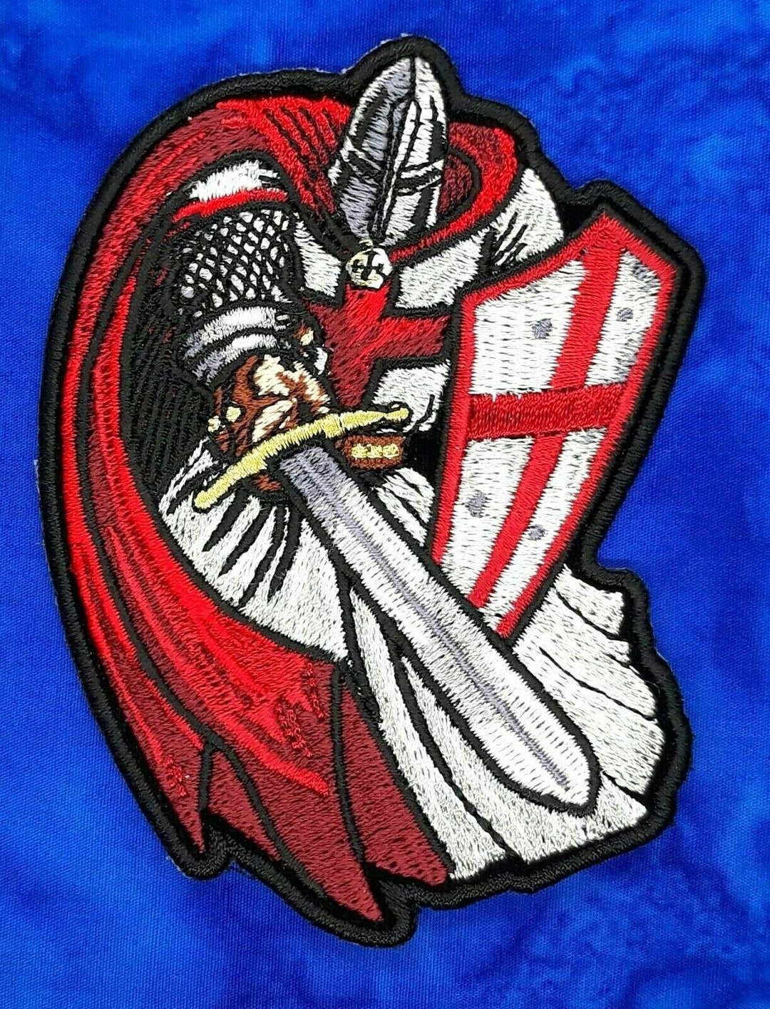 Red Crusader Templar Knight With Cape & Sword Sew-on Iron-on ...