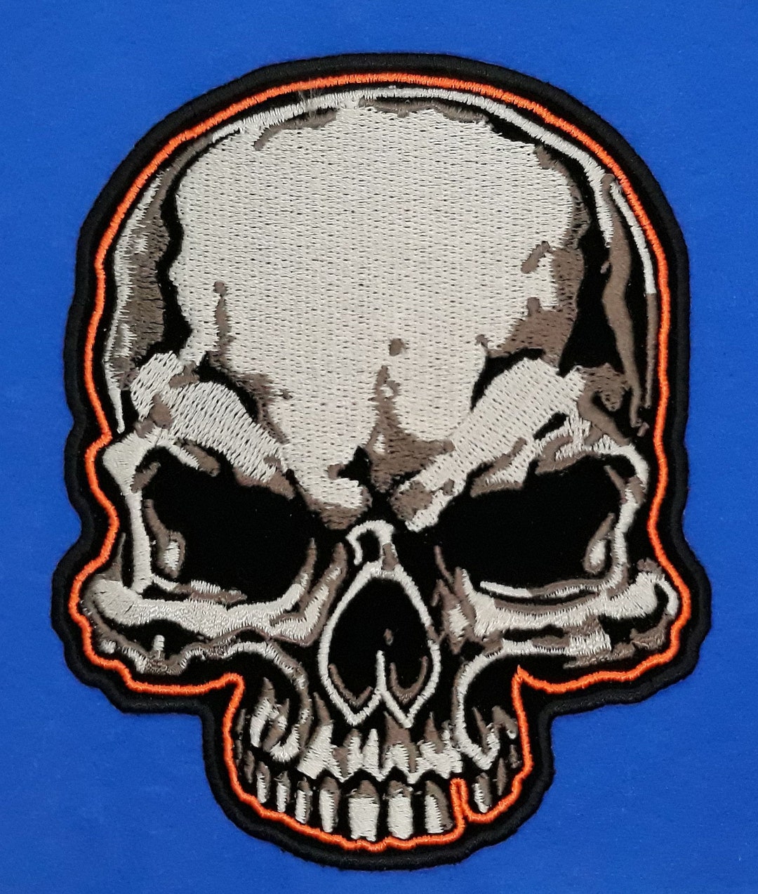 Large Half Skull Iron on Sew on Embroidered Patch 4 "x 5" - Etsy