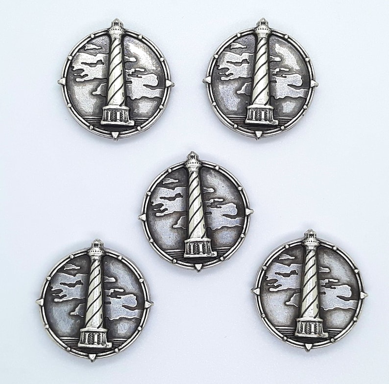 Lighthouse Seaside Conchos / Concho 5 Count With Mounting Screws Approx ...