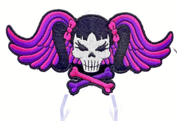 Girly Skull And Wings Illustration Of A Cute