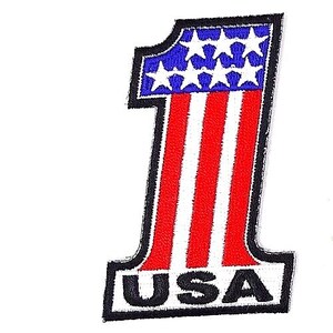 USA Number 1 Flag Iron on Sew on Embroidered Patch 2" X 3" - Etsy