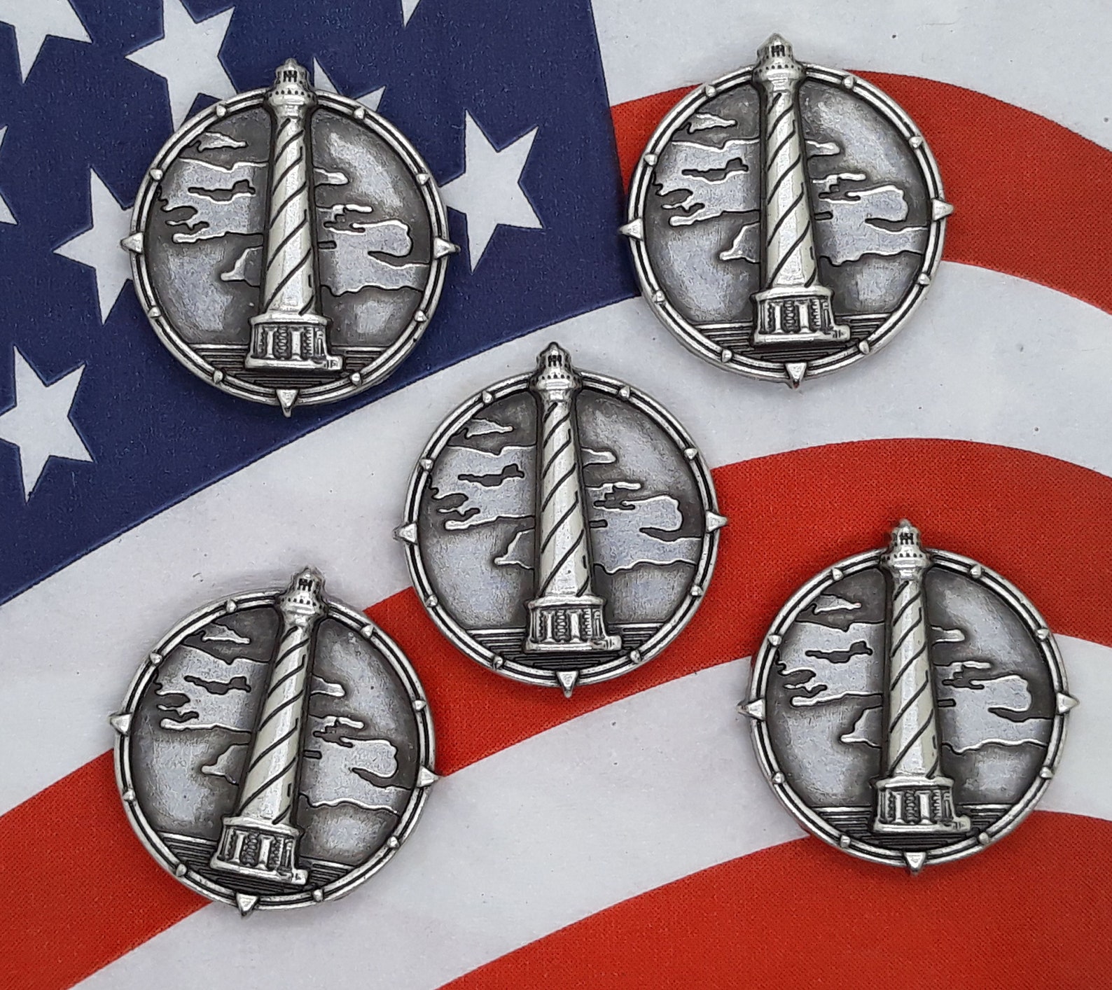 Lighthouse Seaside Conchos / Concho 5 Count With Mounting Screws Approx ...