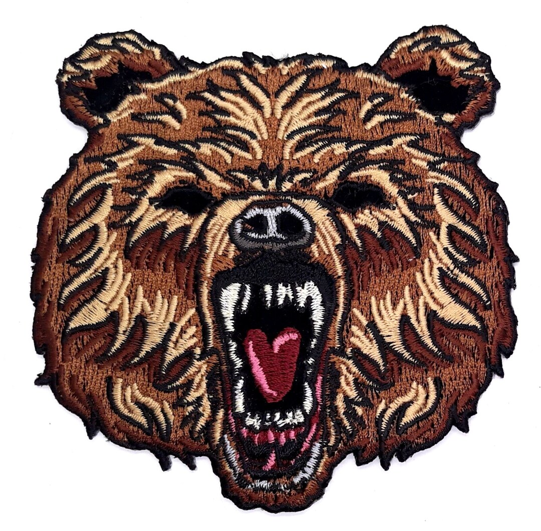 Fierce Brown Bear Iron on Sew on Embroidered Patch 4 "x 4" - Etsy