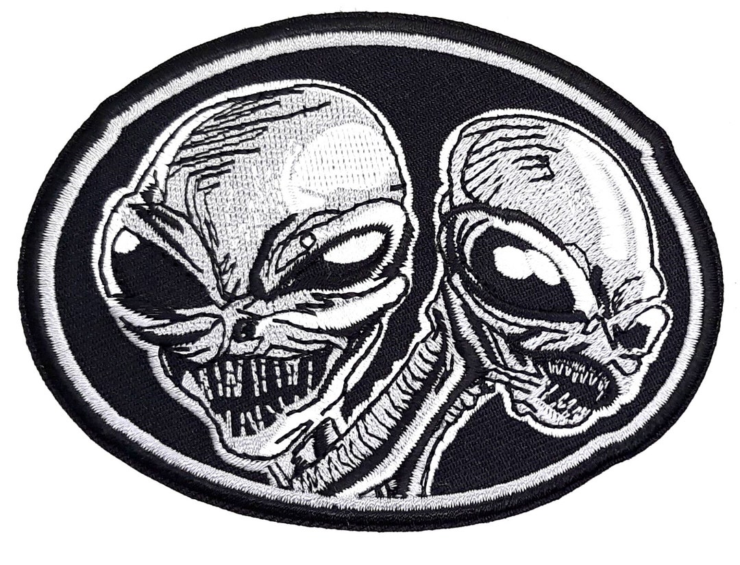 Aliens - Evil Smiles Iron on Sew on Embroidered Patch 4" X 3" - Etsy