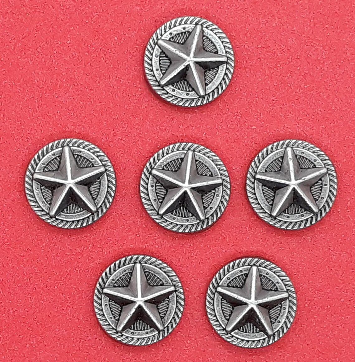 Western Style Star Pewter Conchos / Concho 9/16 Six | Etsy
