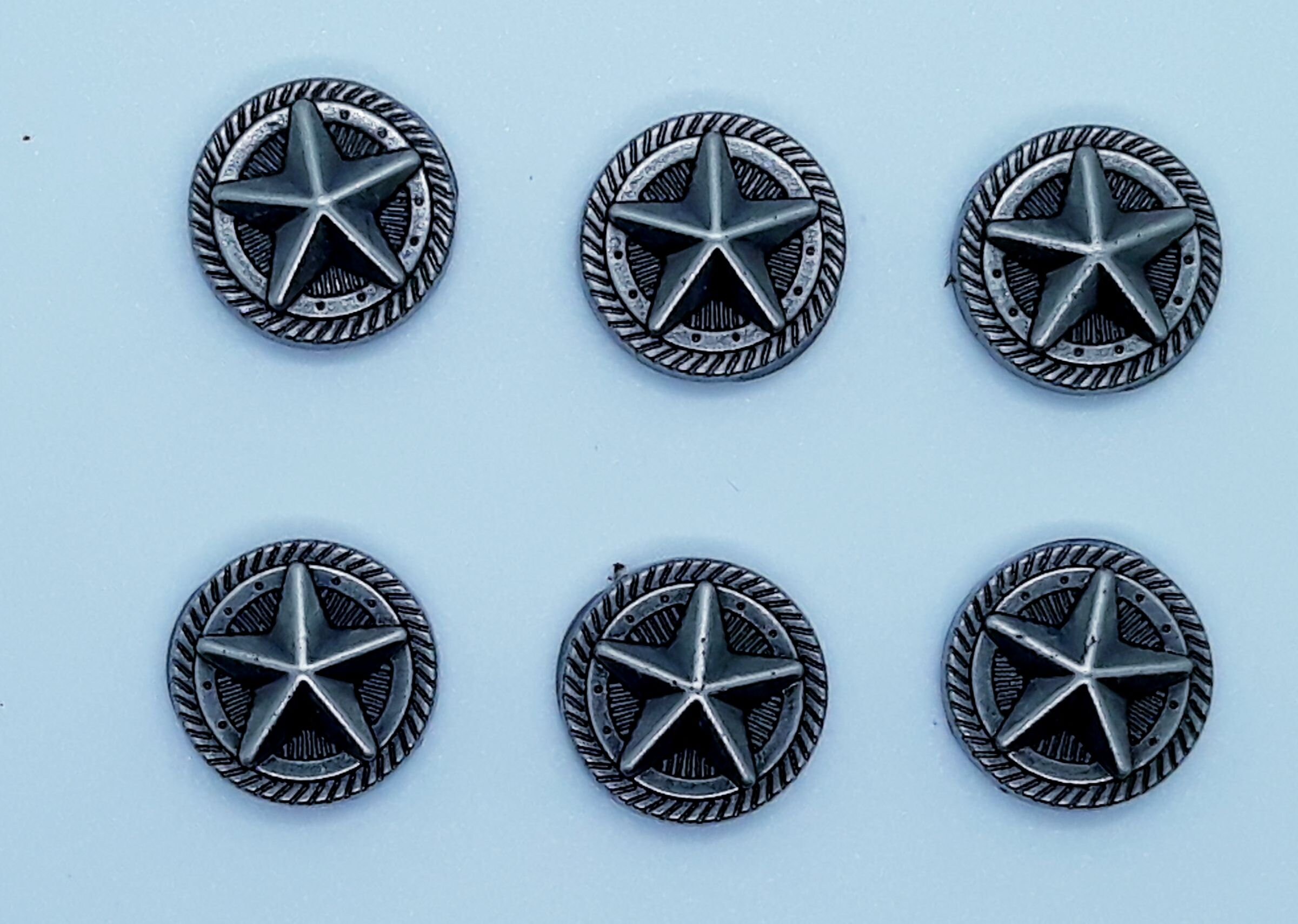 Western Style Star Pewter Conchos / Concho 9/16 Six | Etsy