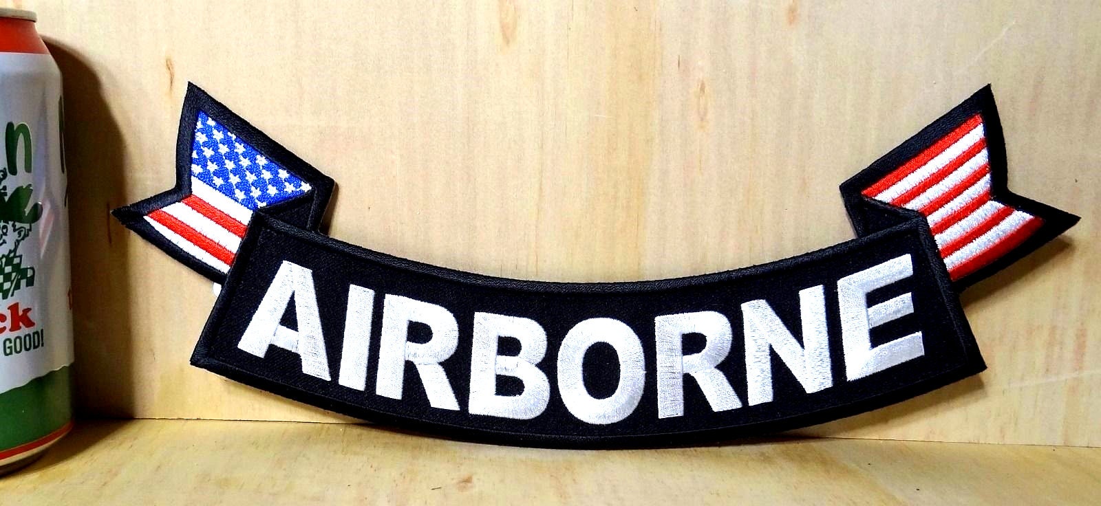 Airborne & Flags Lower Rocker Style Iron on Embroidered Back Patch 11 ...