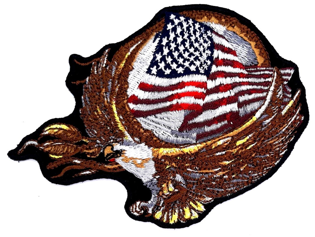 Eagle With American Flag Iron on Sew on Embroidered Patch 5"x 3 1/2" - Etsy