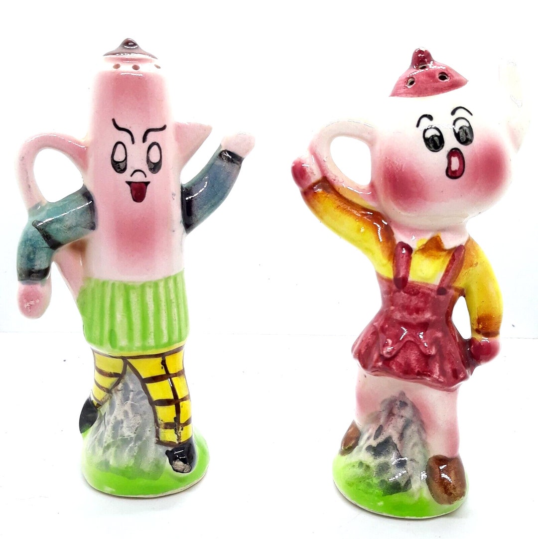 Anthromorphic Mr Coffee Pot Mrs Teapot Salt & Pepper Shakers Japan - Etsy