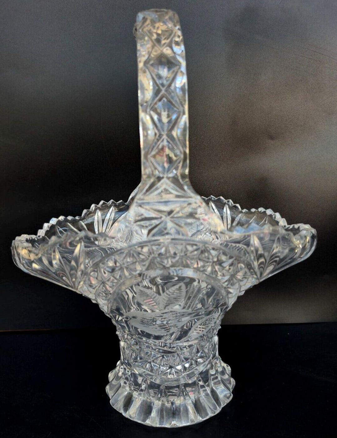 The Byrdes Collection Lead Cut Crystal Basket Hofbauer Birds - Etsy