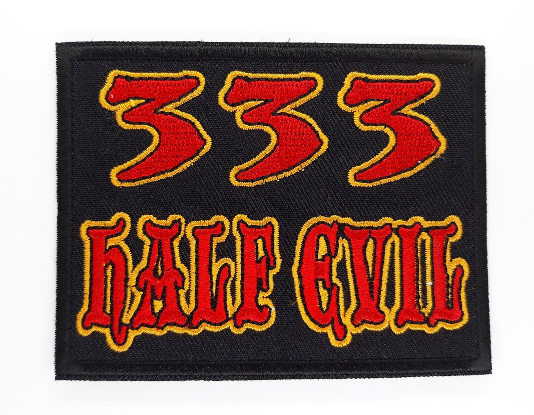 333 Half Evil Red/black/gold Iron on Sew on Embroidered Patch 3 1/2" X ...