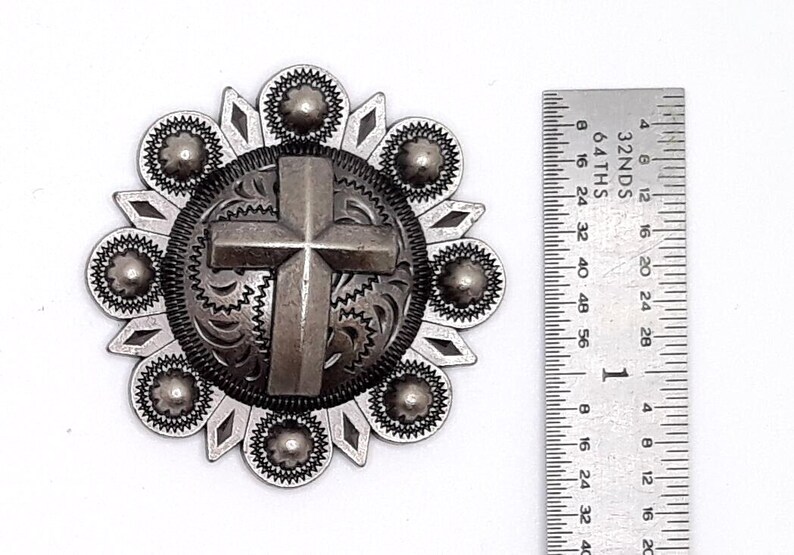 Western Berry Style Cross Conchos 1 3/8