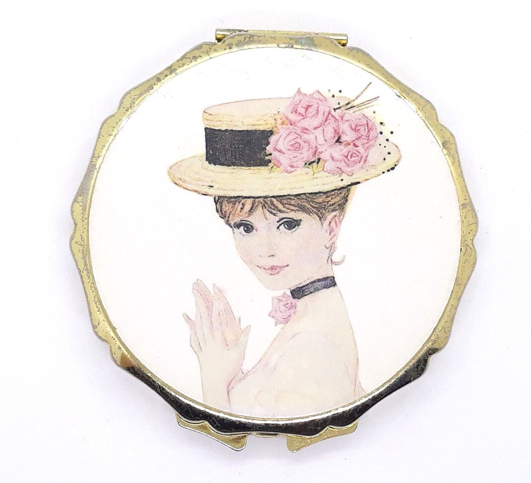 Vintage Gold Tone Edwardian Era Design Compact Hand Mirror - Etsy