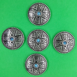 Southwest Style Cross Concho / Conchos 1 1/8" Five Count Turqouise ...