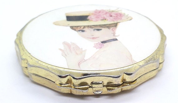 Vintage Gold Tone Edwardian Era Design Compact Hand M… - Gem