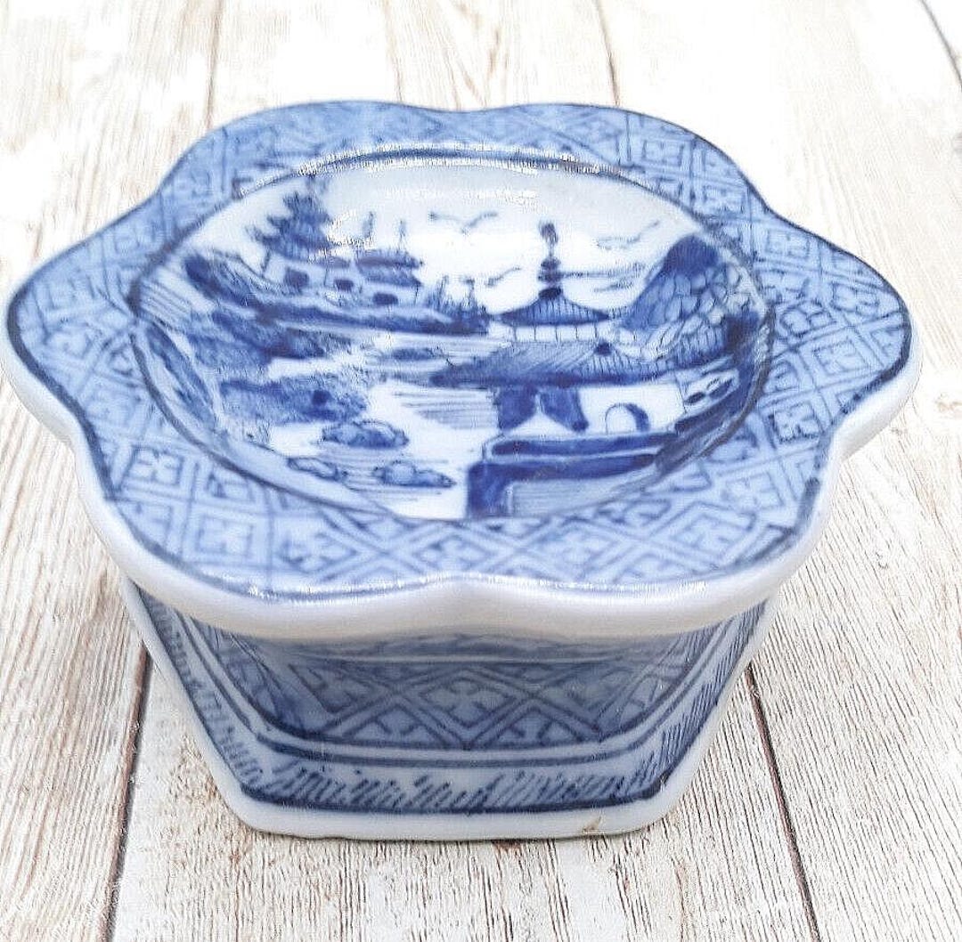 Antique Chinese Export Blue & White Salt Cellar - Etsy