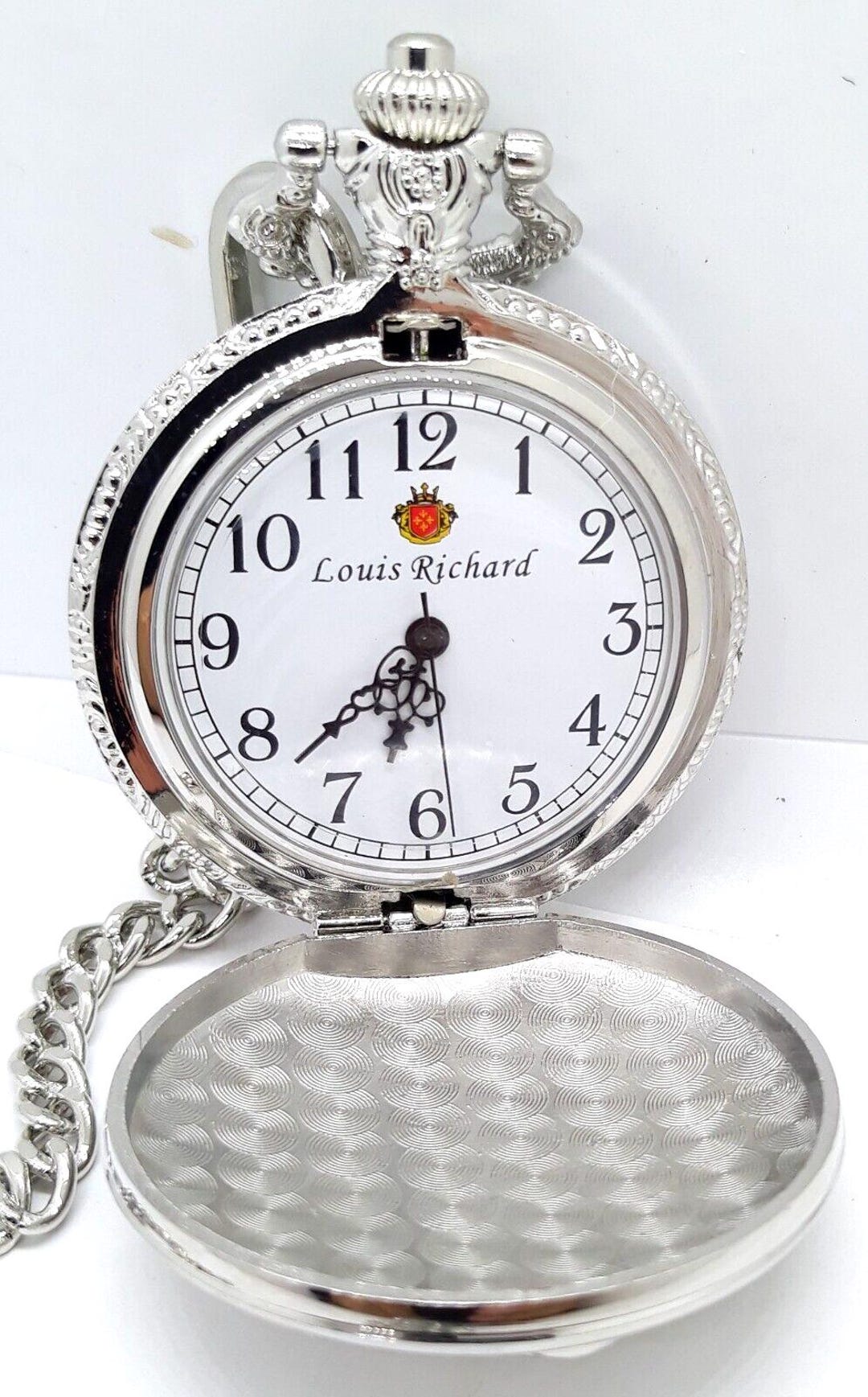 Louis Richard Pocket Watch - Railroad Style - Silver Tone - Quartz ...