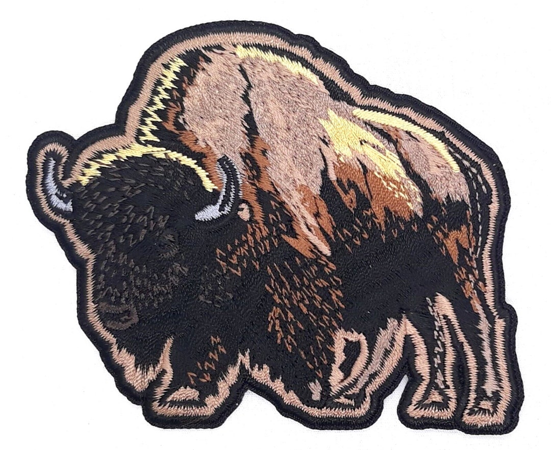 Buffalo / Bison Iron on Embroidered Patch 4"x 3 1/4" - Etsy