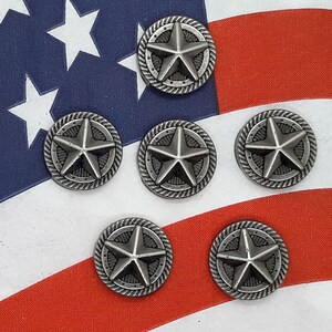 Western Style Star Pewter Conchos / Concho 9/16 Six - Etsy
